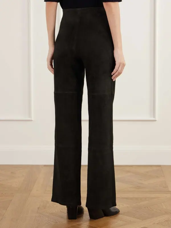 ARMA Karina Paneled Suede Straight-leg Pants