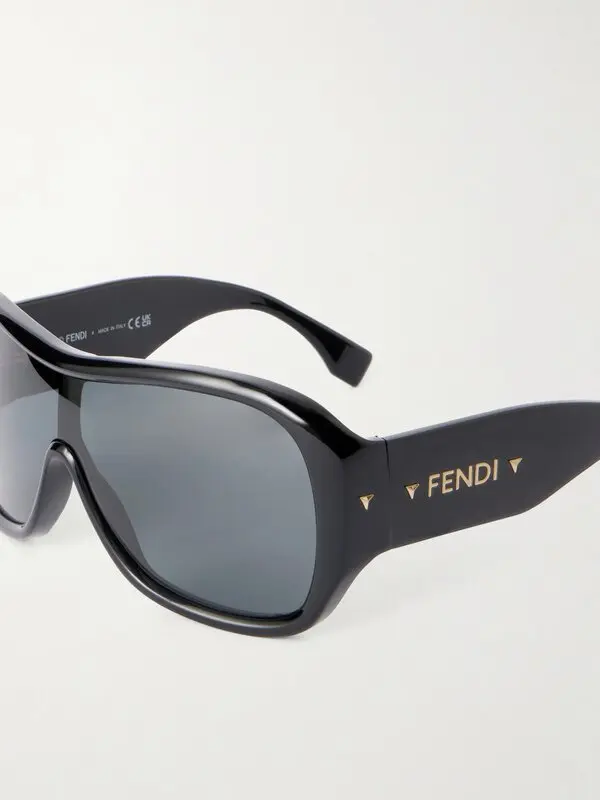 Fendi Screen Shield Aviator-style Acetate Sunglasses