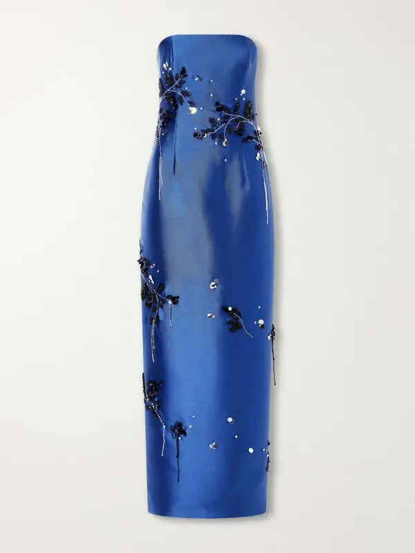 Simkhai Zirell Sequin-embellished Mikado Gown - Navy