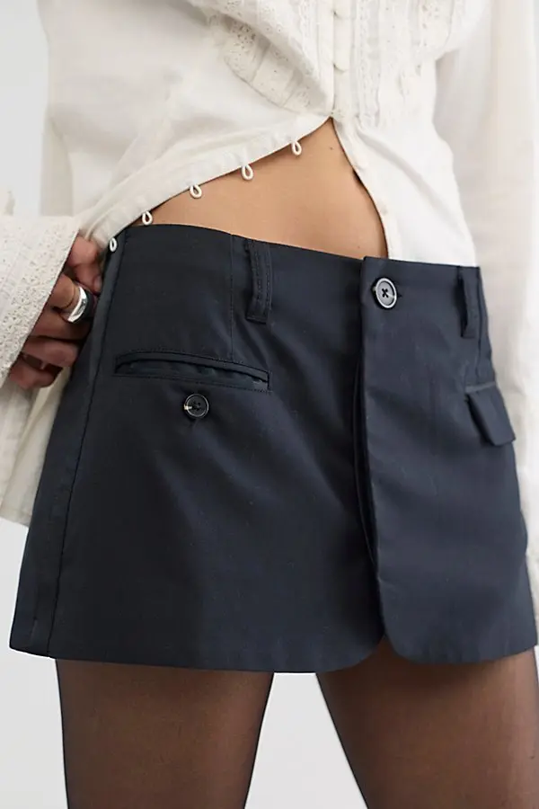 Free People Tuxedo Twist Mini Skirt