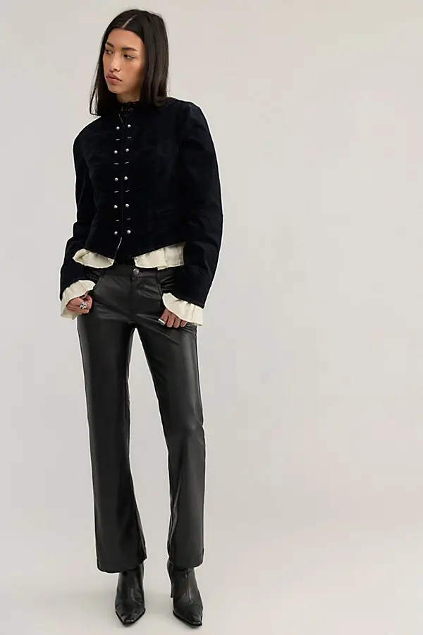 Free People Avery Vegan Leather Pants - Black