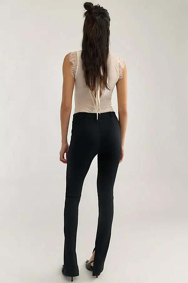 Free People Kimmie Slim Knit Pull-on Pants - Black