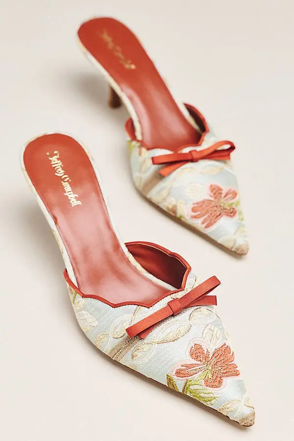 Jeffrey Campbell Decadent Mule Heels - Blue Pattern
