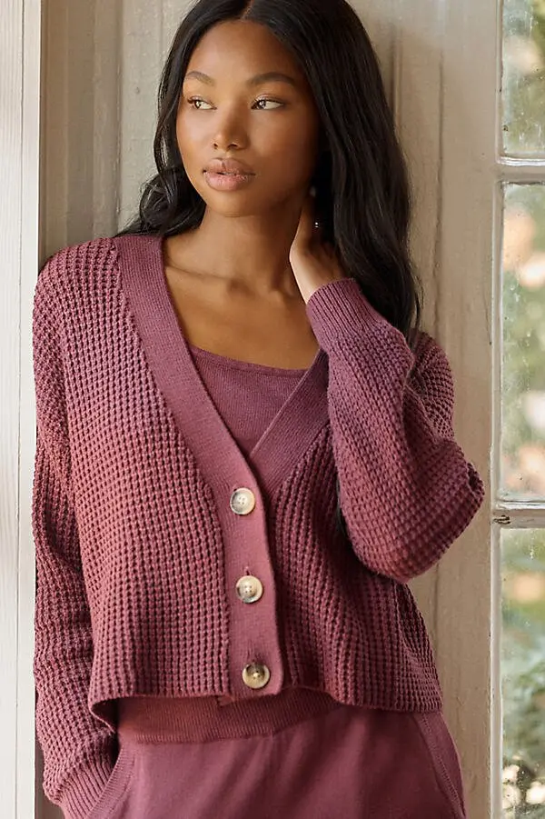 Eberjey Recycled Sweater Cropped Cardigan