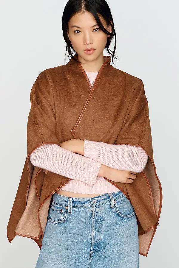 ROFFE Faux Suede Poncho