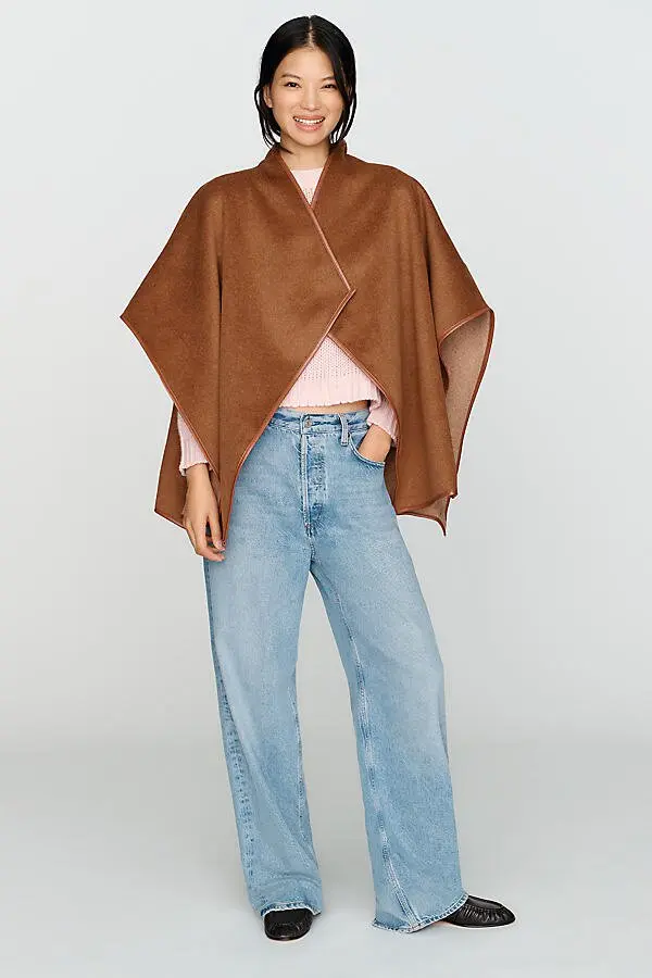 ROFFE Faux Suede Poncho