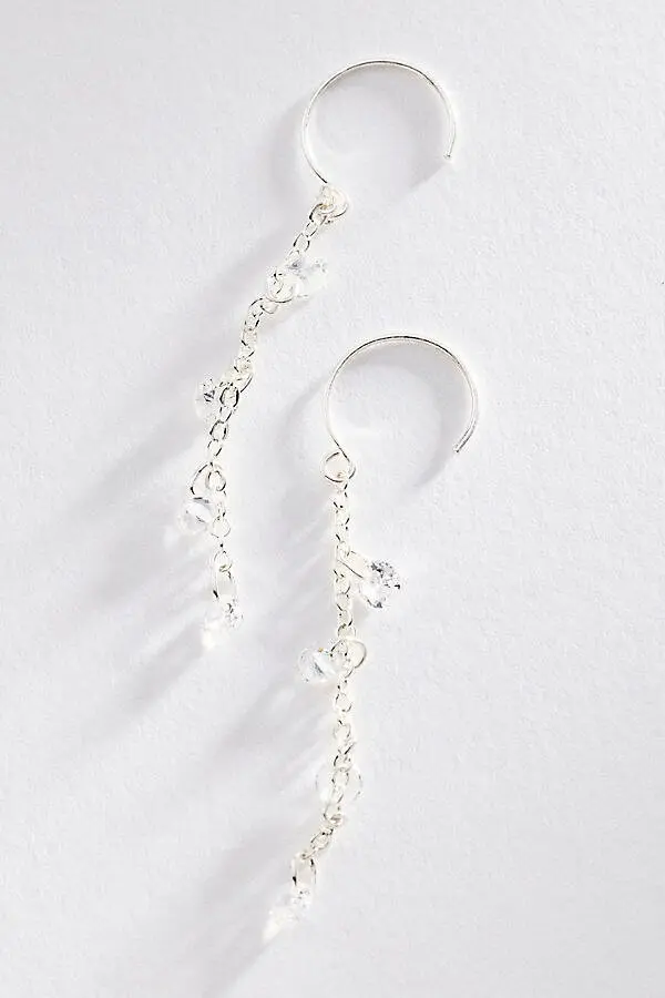 Anthropologie Demi Hook Drop Earrgs - Silver