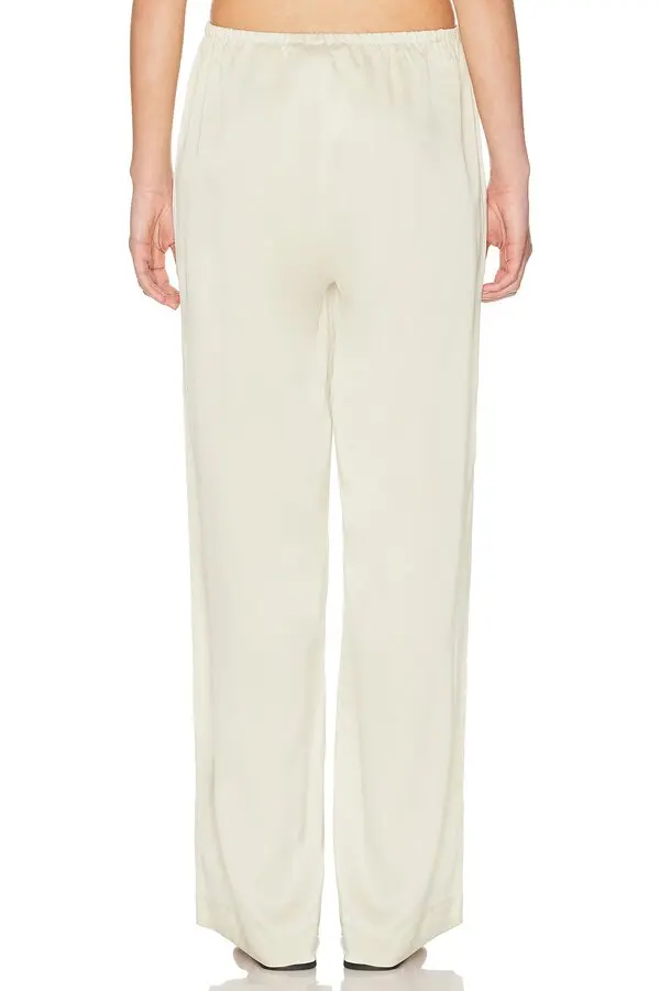 EAVES Loretta Wide Leg Washed Silk Pant In Grey