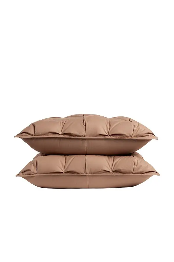 PARACHUTE Organic Cotton Puff Sham Set In Tan - Adobe