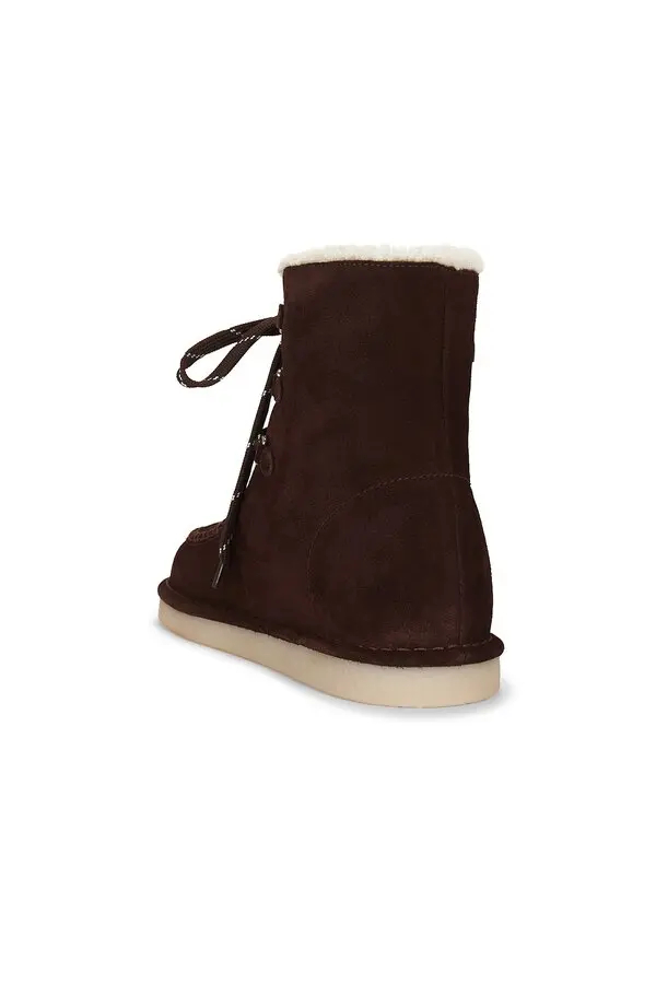 Miu Miu Scamosciato Old Lifestyle Winter Boot In Brown