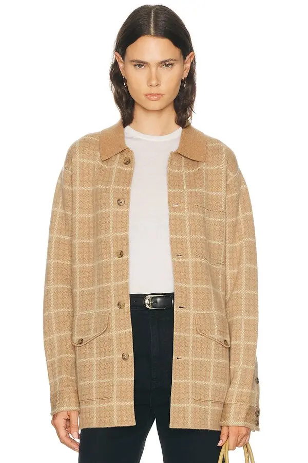 Guest In Residence Tartan Industry Jacket In Tan