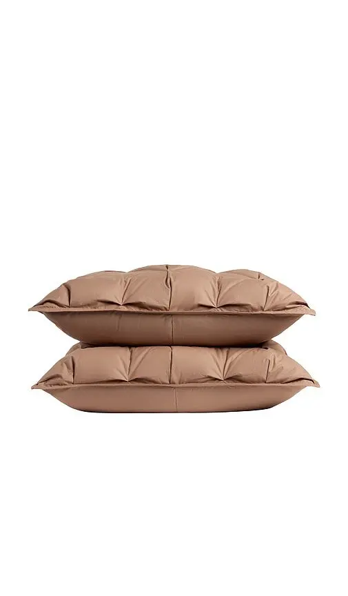 PARACHUTE Organic Cotton Puff Sham Set In Tan - Adobe