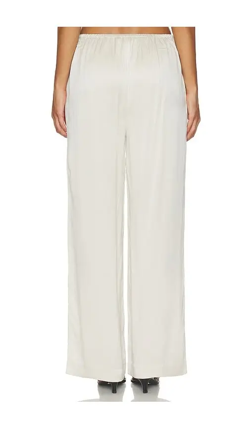 EAVES Loretta Wide Leg Washed Silk Pant In Grey