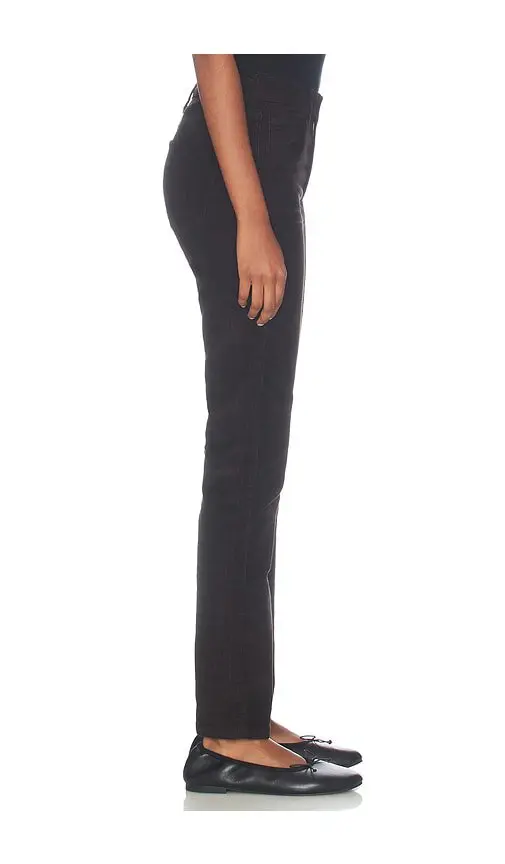 FAVORITE DAUGHTER The Cord Alba Low Rise Straight Pant In Brown - Espresso