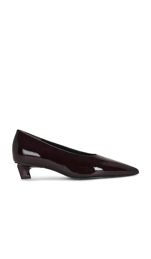 Rag & Bone Paloma Mid Heel Pump In Wine - Morello Patent