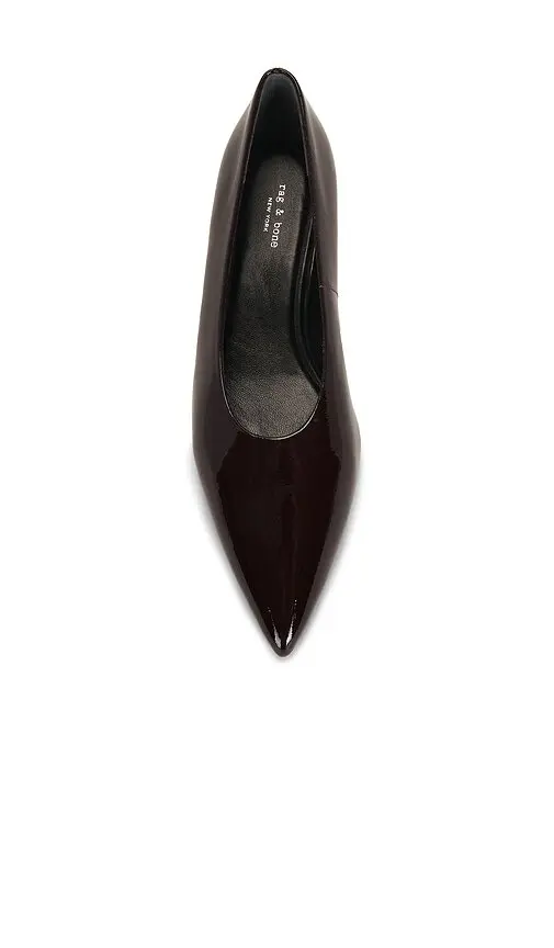 Rag & Bone Paloma Mid Heel Pump In Wine - Morello Patent