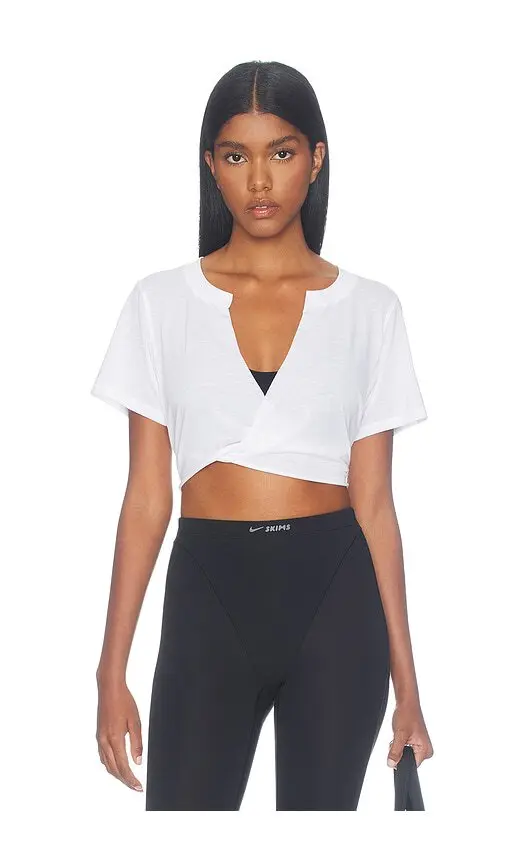 NIKESKIMS Crop Shortsleeve Top In White - Snow