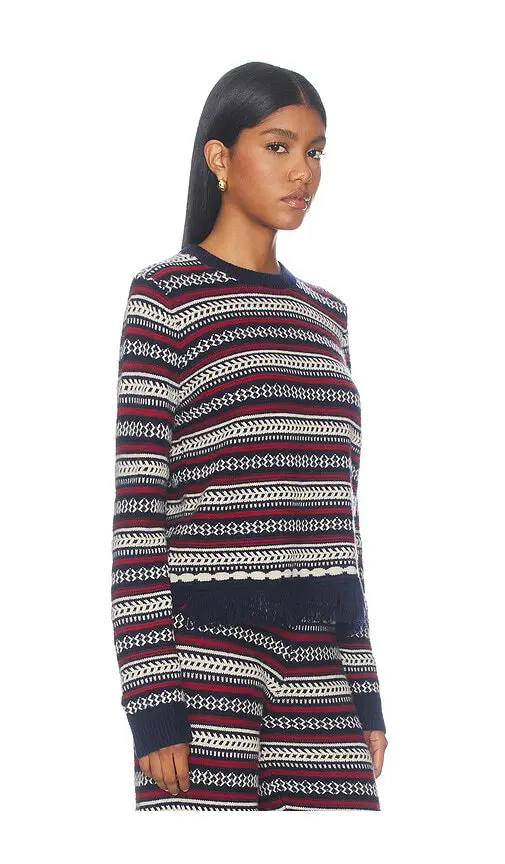 Guest In Residence Western Stripe Crew Sweater In Multi