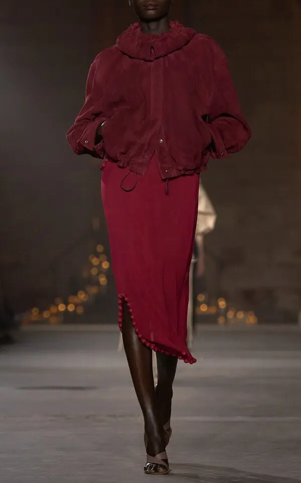 Victoria Beckham Bubble-embellished Cutout Midi Skirt
