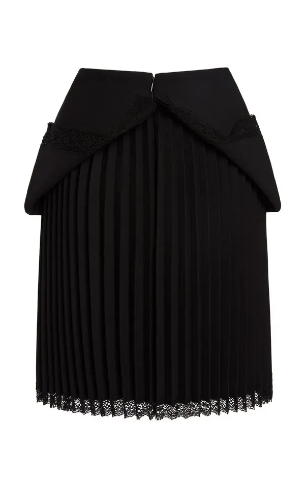 Victoria Beckham Pleated Cotton Mini Skirt
