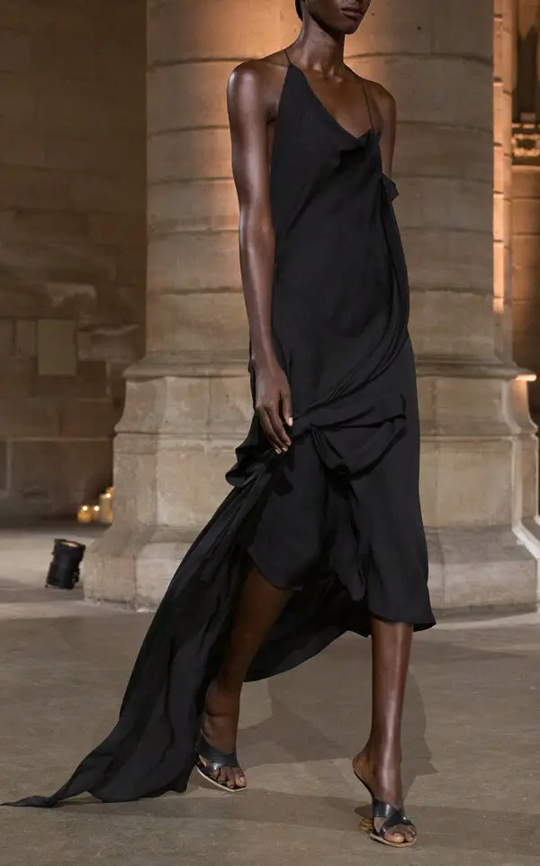 Victoria Beckham Asymmetrical Bow-detail Midi Dress