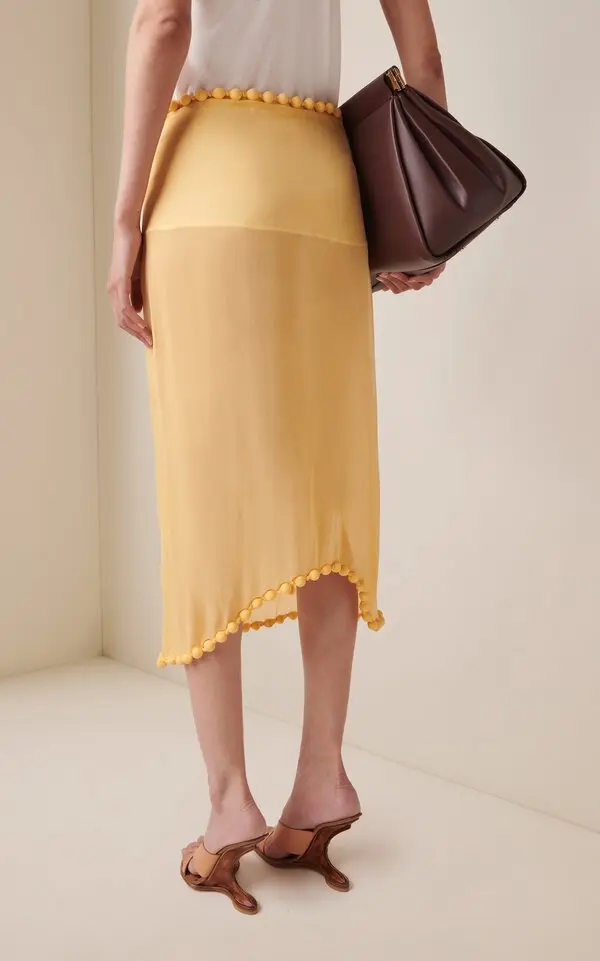 Victoria Beckham Bubble-trim Georgette Midi Skirt