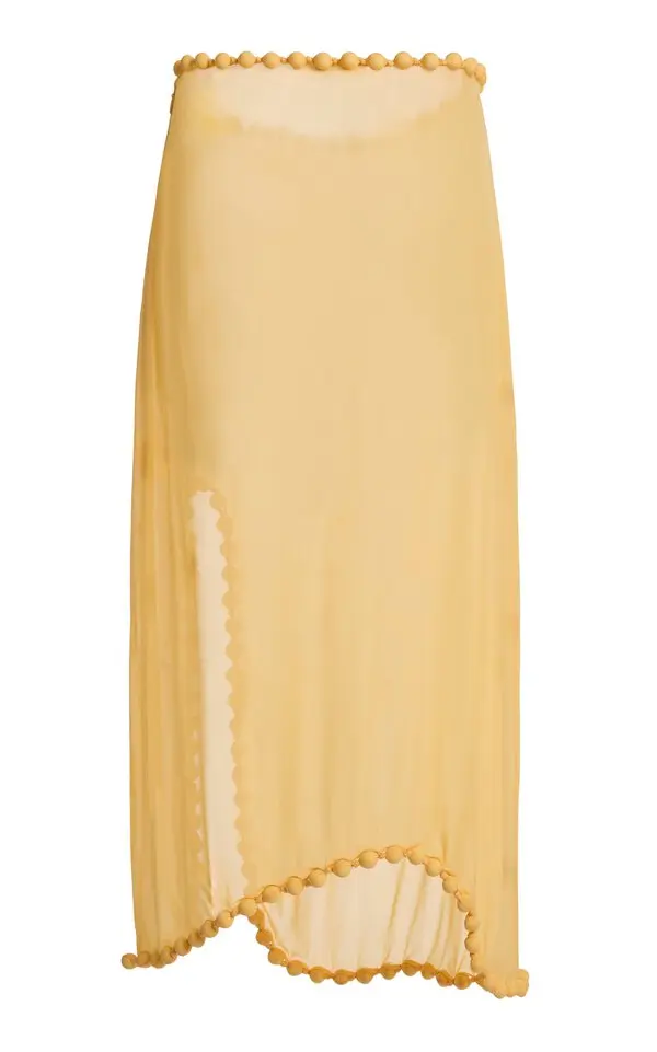Victoria Beckham Bubble-trim Georgette Midi Skirt