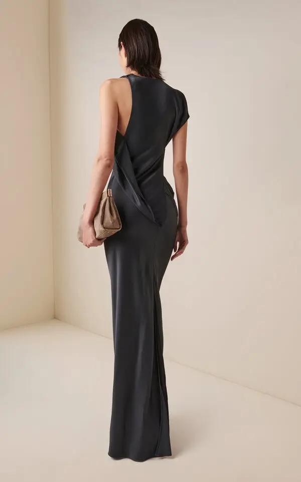 Victoria Beckham Kyra Draped Satin Maxi Dress