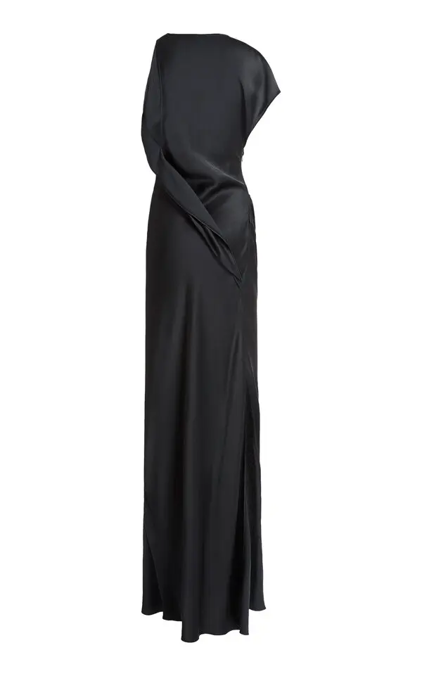 Victoria Beckham Kyra Draped Satin Maxi Dress
