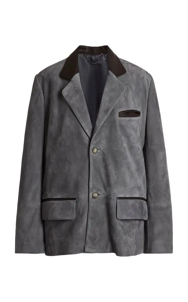 Victoria Beckham Contrast-collar Suede Blazer