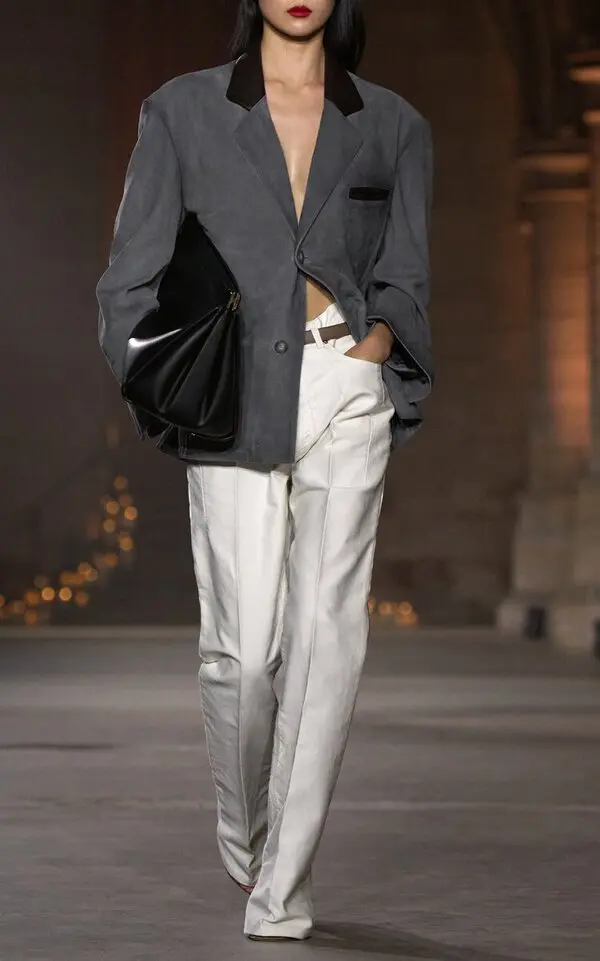 Victoria Beckham Contrast-collar Suede Blazer