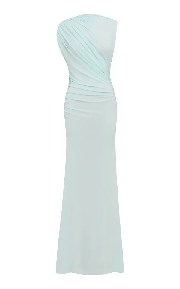 Alex Perry Sleeveless Ruched Jersey Gown