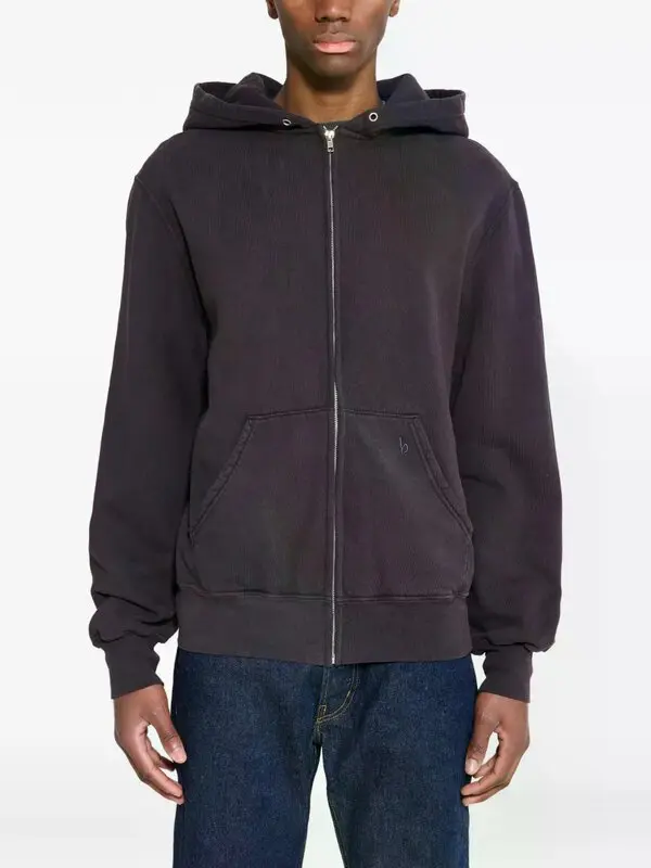 HANOVER Sunwashed Staple Zip-up Hoodie - Brown
