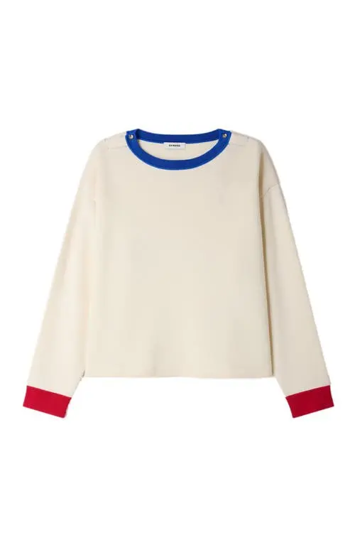 Sandro Contrast Round-neck Wool Sweater