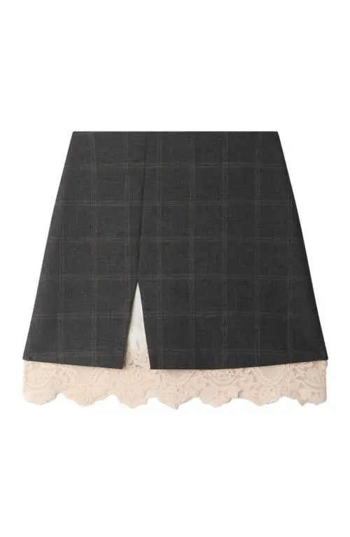 Sandro Short Skirt With Lace Panel