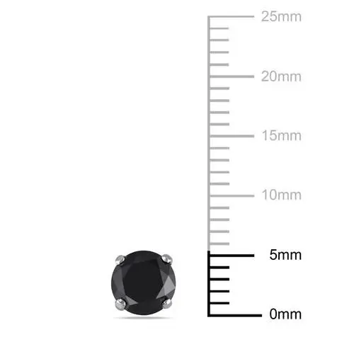 JULIANNA B. Black Single Stud Earring White Gold