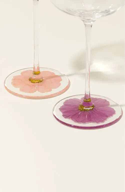 UNCOMMON GOODS Forever Flower Wine Glassesset Of 4 Widgeteer