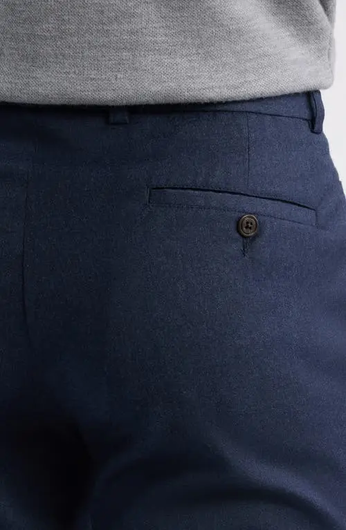 JACK VICTOR Sage Wool Flannel Stretch Pants - Blue