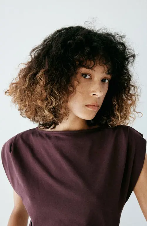 Mango Asymmetric Side Tie Sleeveless Top - Wine