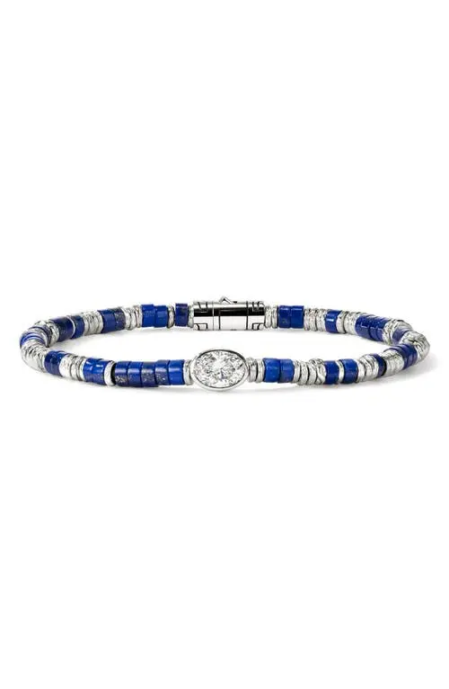 John Hardy Lovestruck Lapis Lazuli & Lab Grown Diamond Heishi Bracelet