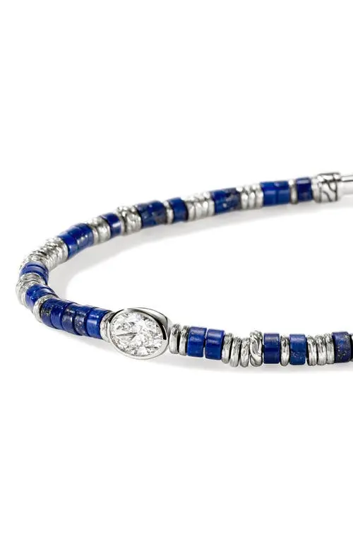John Hardy Lovestruck Lapis Lazuli & Lab Grown Diamond Heishi Bracelet