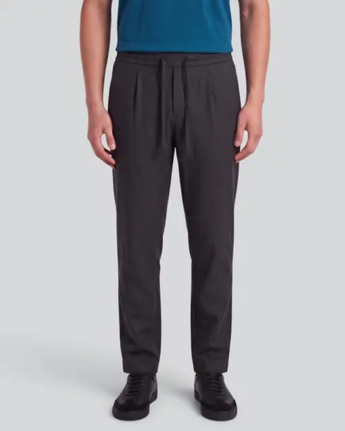 LORDS OF HARLECH Wool Drawstring Pant - Black