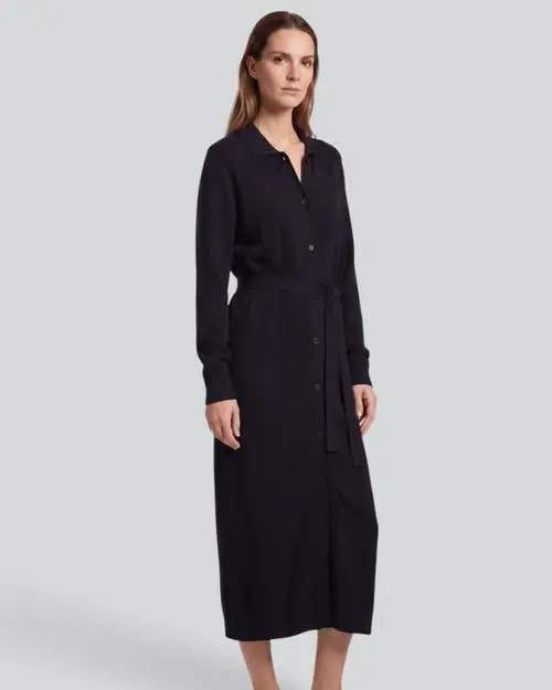 LORDS OF HARLECH Long Merino Blend Tie Waist Cardigan