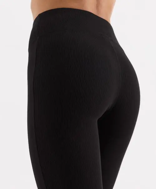 PACT On The Go-to Rib Bootcut Slit Hem Legging Made With Organic Cotton - Black