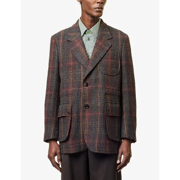Paul Smith Checked Single-breasted Wool Jacket
