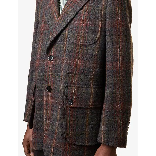 Paul Smith Checked Single-breasted Wool Jacket