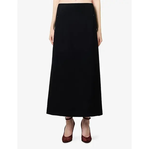 Alaïa High-rise Velvet Maxi Skirt