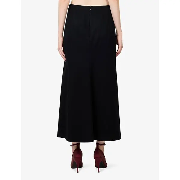 Alaïa High-rise Velvet Maxi Skirt