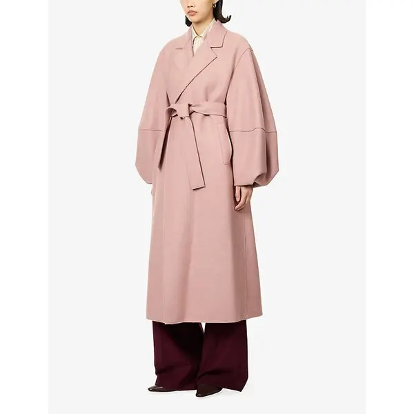 Harris Wharf London Notched-lapel Puff-sleeves Wool Coat