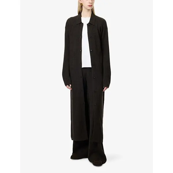 Le Kasha Ribbed Long Cashmere Knit Cardigan